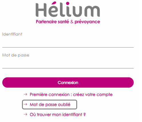 Réinitialiser un mot de passe – Hélium